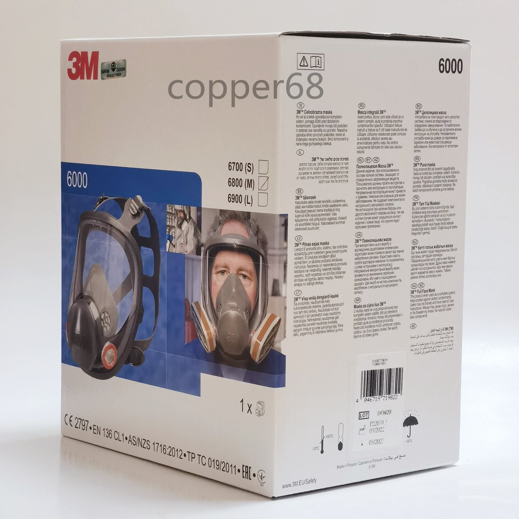 【Genuine】 3M™ 6800 DOSH SIRIM Full Face Facepiece Reusable Respirator ...