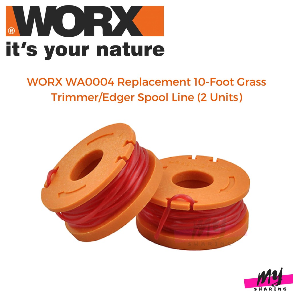 Worx Wa0004 Replacement 10 Foot Grass Trimmeredger Spool Line 2 Units Shopee Malaysia
