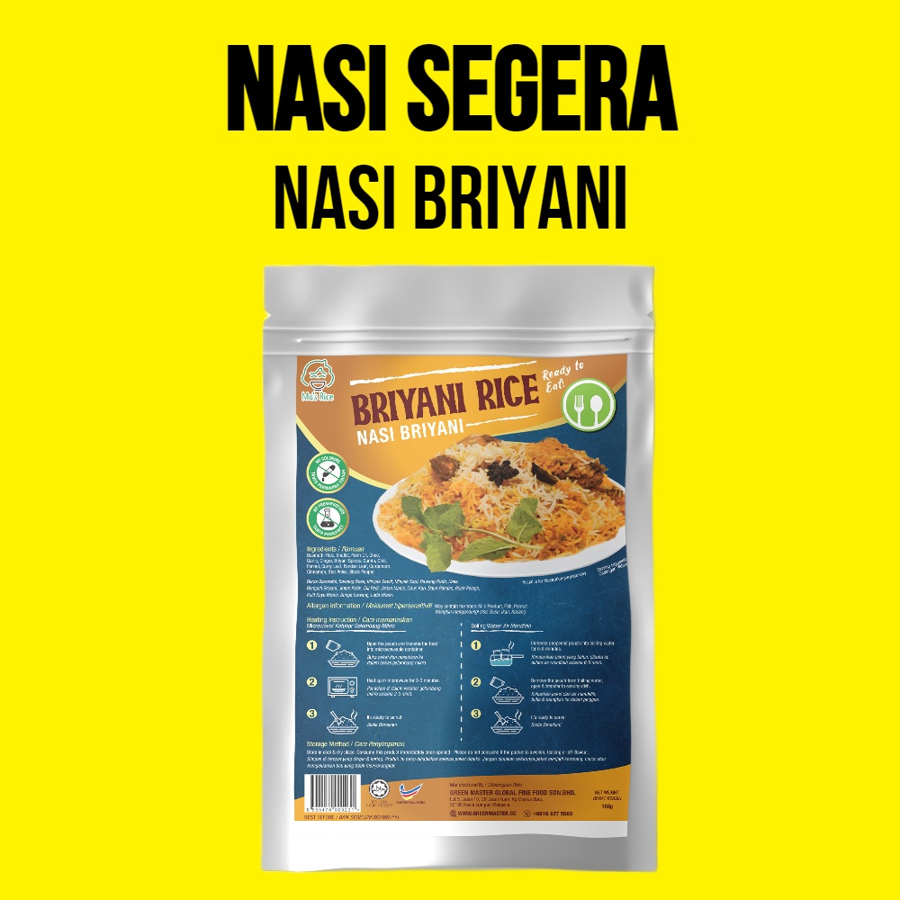 Ma's Rice Nasi Briyani 180g (Halal Ready to Eat Instant Rice / Nasi ...