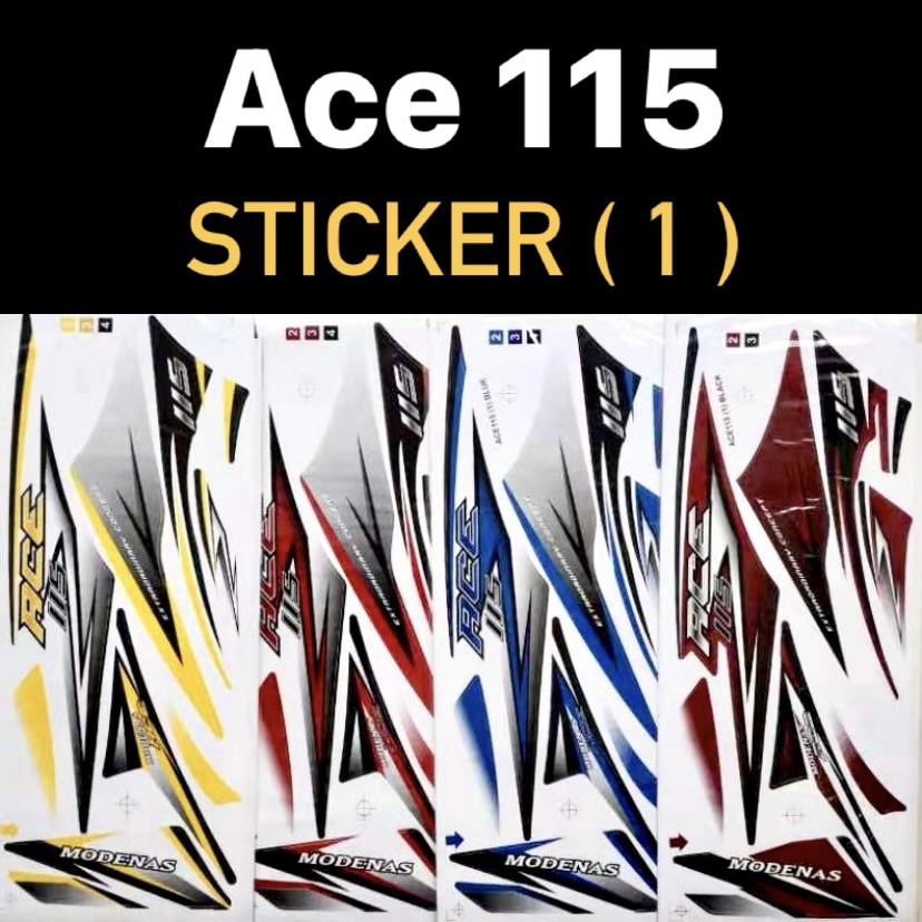 MODENAS ACE 115 FULL SET BODY STICKER ACE115 BODY COVER SET COVERSET ...