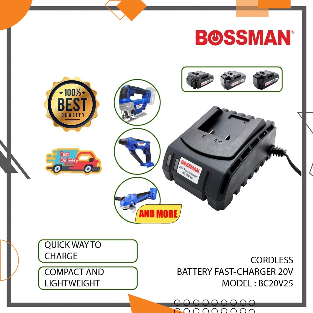 BOSSMAN BC20V25 20V BATTERY FAST-CHARGER 20V MAX POWER SWITCH | Shopee ...