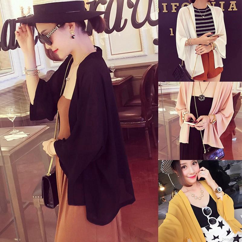 Korean Women Lazy Loose Sunscreen Cardigan Summer Sexy Chiffon Cardigan