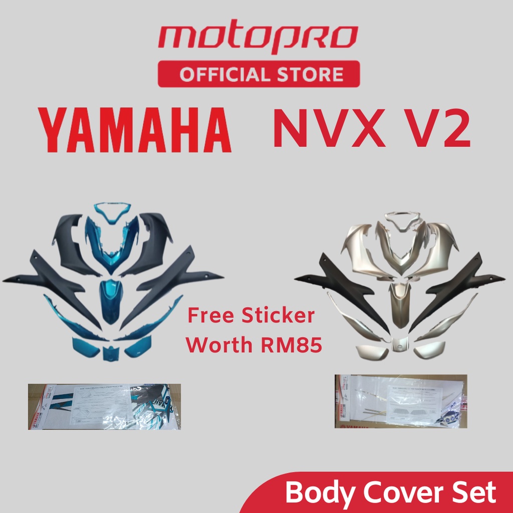 YAMAHA NVX155 V2 100% Original HLY Body Cover Set Coverset Siap Sticker ...