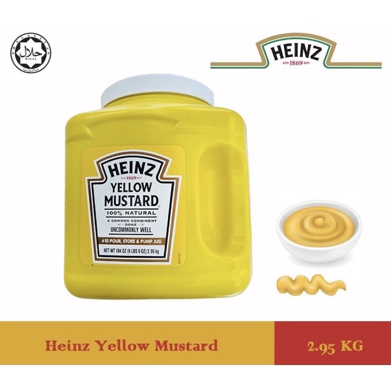 Heinz Yellow Mustard 100%Natural 2.95kg (Halal) | Shopee Malaysia