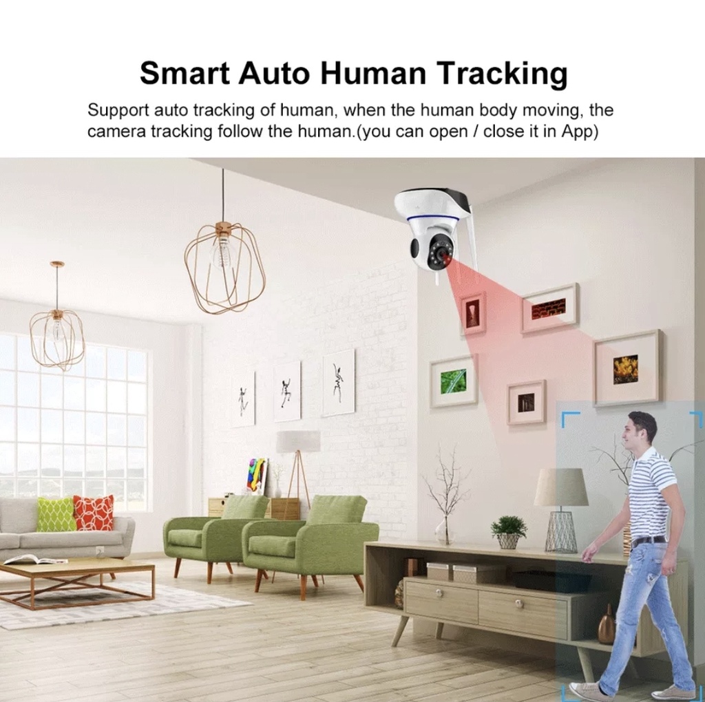Carecam Pro 3MP 1296p 3 Antenna Indoor 360 Rotatable PTZ Wireless Wifi ...