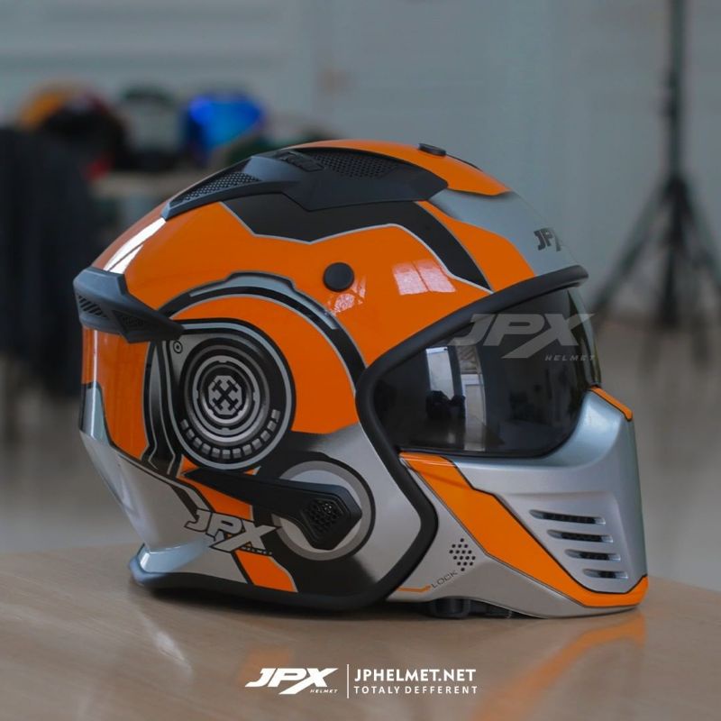 Original JPX MX726R R07 OPTIMAX ORANGE HELMET JPX MX 726R R07 OPTIMAX ...
