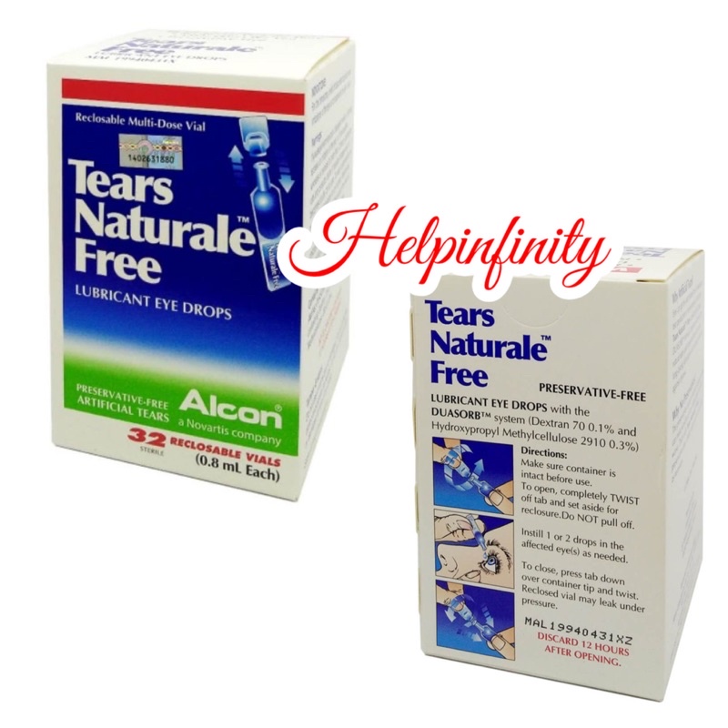 Alcon Tears Naturalle Eye Drops 0.8ml x 32 Vials Preservative-Free for ...