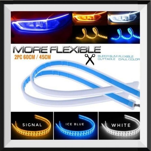 new Car Headlamp Led Drl Daytime Running Light Flow Signal LED Strip ...