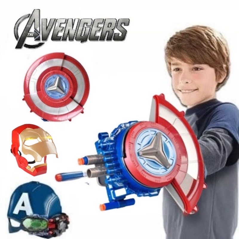Marvel Avenger Super Hero Captain America Bullet Launcher Shield ...