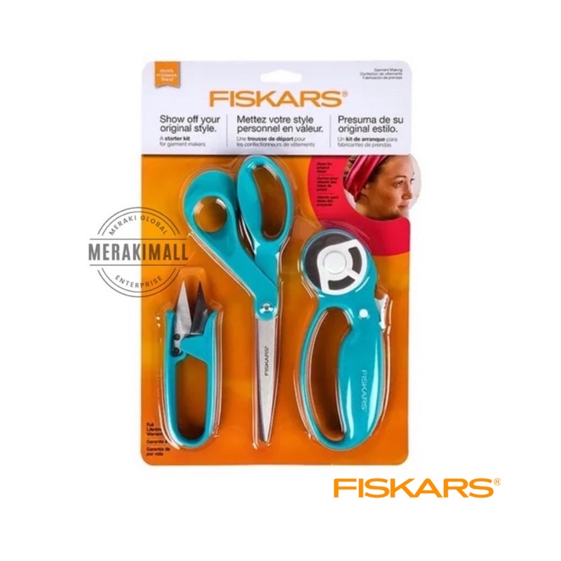 Fiskars Garment Sewing Essentials Starter Kit | Scissor | Rotary Cutter ...