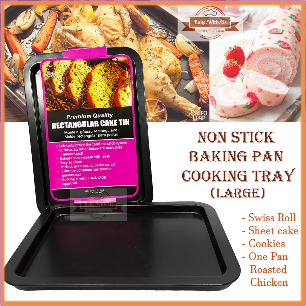 Non-Stick Rectangle Baking Pan Tray Baking Mold for Swiss Roll Cake ...