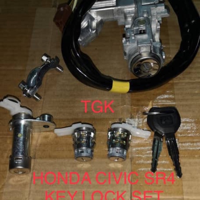 HONDA CIVIC SR4 STARTER KEY WITH DOOR KEY LOCK SET (FULL SET) 4PCS ...