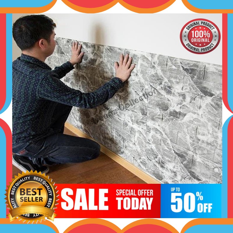 Wallaper Premium Foam Marble Real 3D HD Foam | Shopee Malaysia