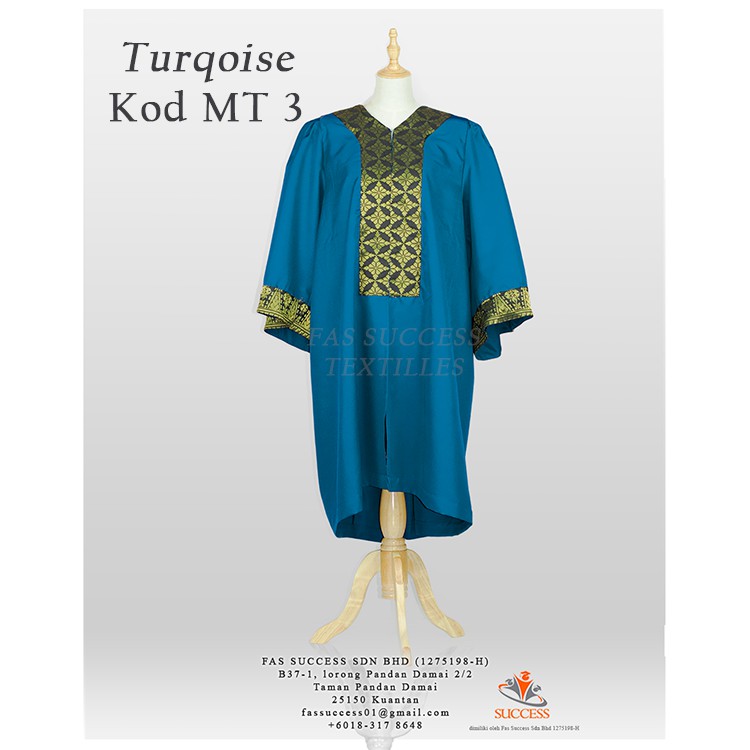 JUBAH KONVO GRADUASI HALF SONGKET TURQOISE (TADIKA/ PRA SEKOLAH ...