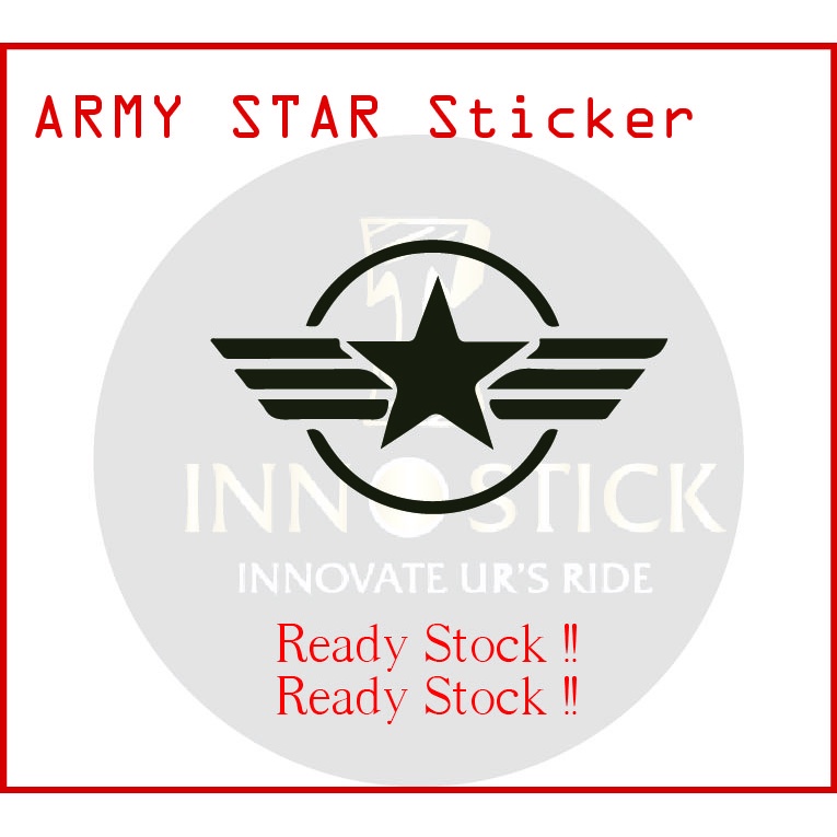Creative Sticker Design ARMY STAR for Sticker Motor Helmet Trunk ...