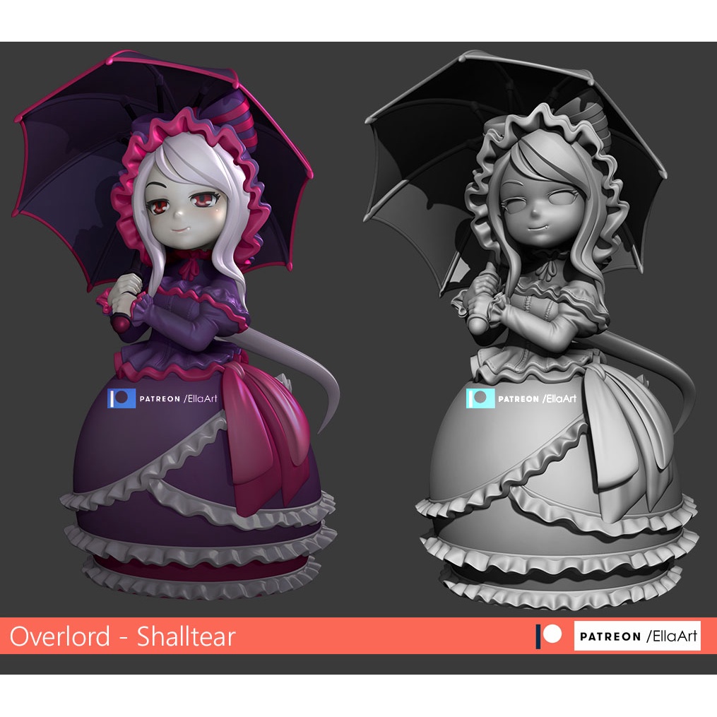 E581 - Anime character design, the horn girl overload statue design ...