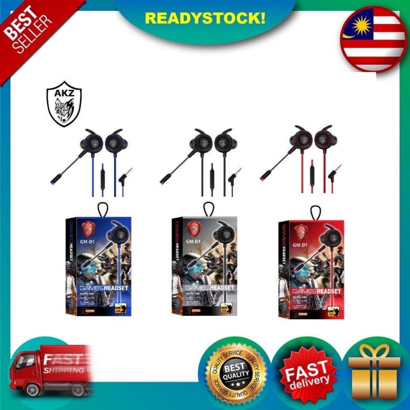 AKZ GM-D1 Gaming Headset Noise Cancelling Bass Surround Gaming Headphone Gaming Earphones with ...