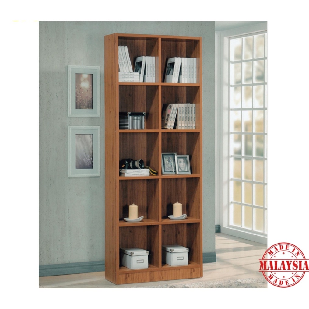 Brightening Star CHAMP 10 Cube Bookcase MDF Board 5 Tier Book Rack Rak ...