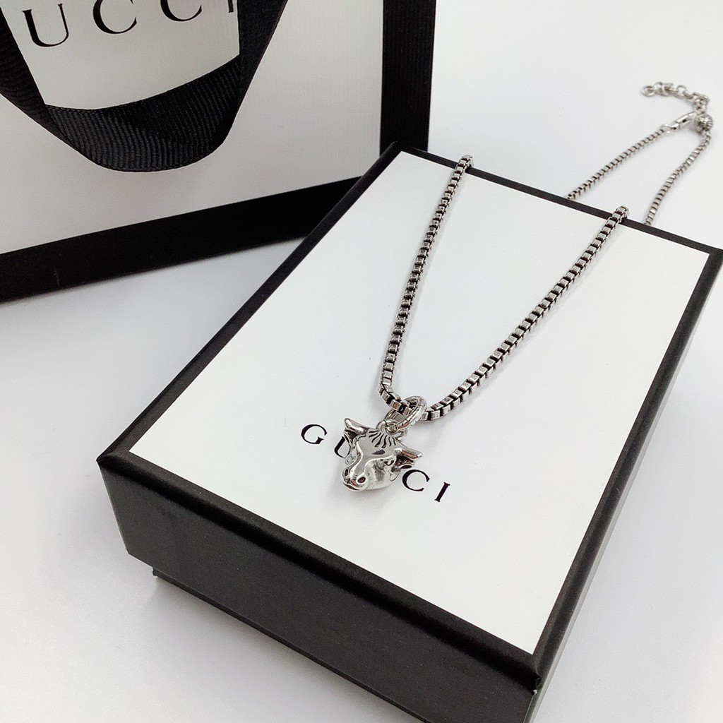 "Hot Spot" Gucci new bull head with fine chain pendant fashion men's ...