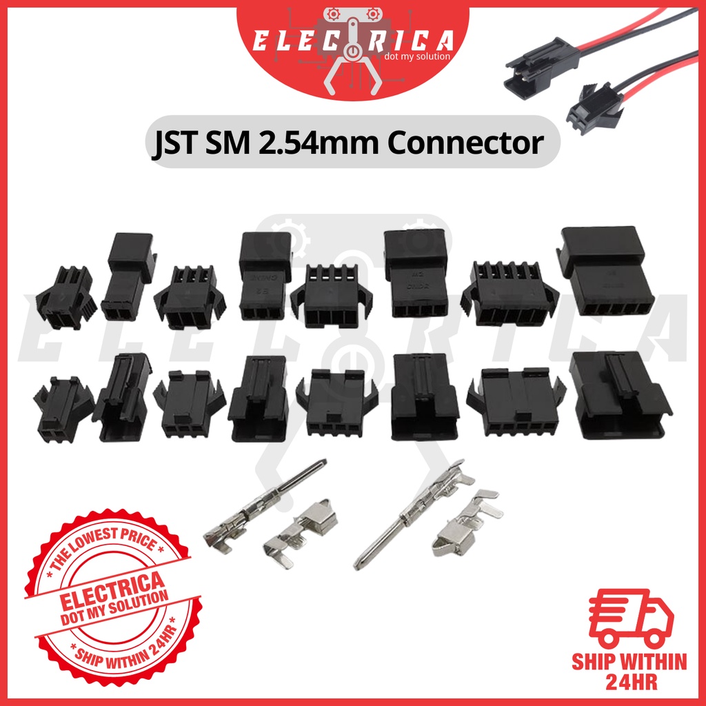 (1 SET) 2.54MM SM Connector Plug Pitch Female and Male Housing + Terminals SM2.54 2P - 8P ...