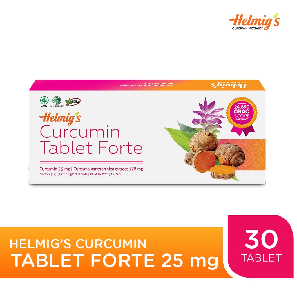 Curcumin Tablets Forte Helmig's 25mg Contents 30 Helmigs Tablets ...