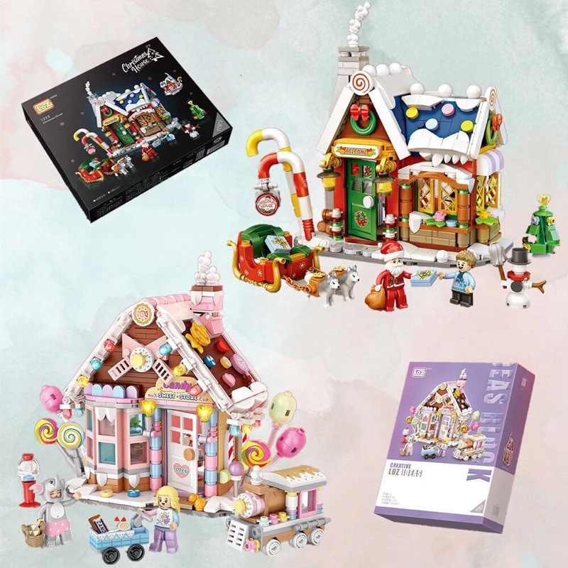 LOZ IDEAS Mini Block Creative 1223/1224 Christmas House Festival ...