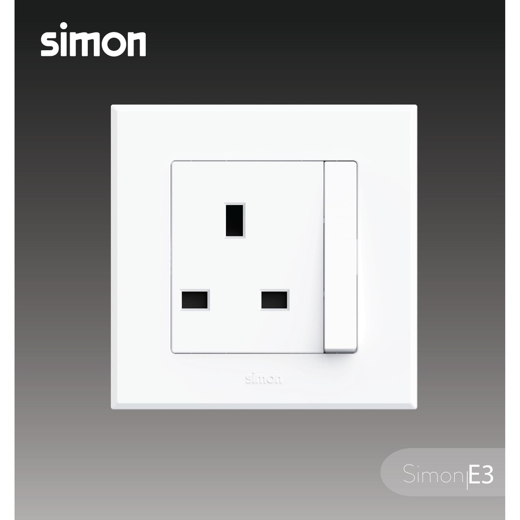 SIMON E3 SERIES - 13A Switch Socket (Big Rocket) - FULL WHITE | Shopee ...