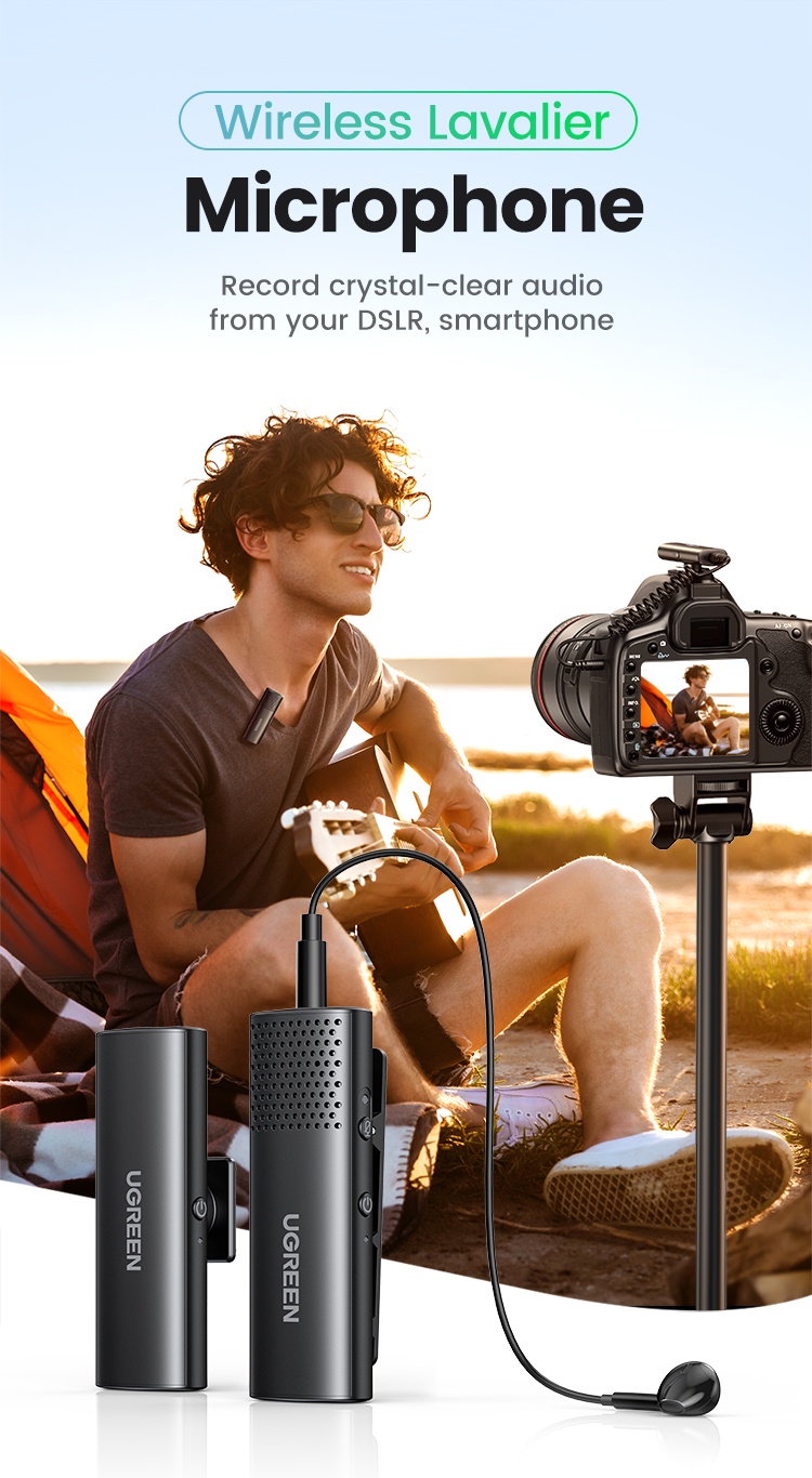 UGREEN Wireless Microphone Lavalier Omni Condenser Mic Noise Reduction ...