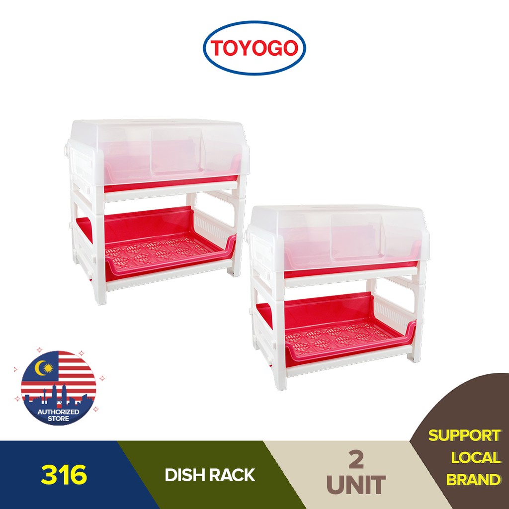 Toyogo 2T Dish Rack With Cover Dish Storage 316 (2 Pcs) | Shopee Malaysia