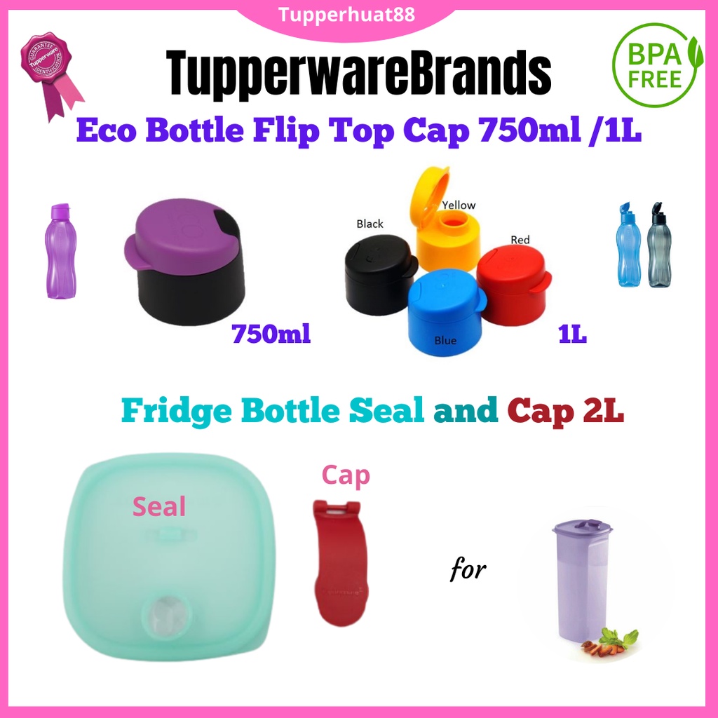 Tupperware Eco bottle flip top cap 750ml 1L Fridge Bottle seal and cap ...