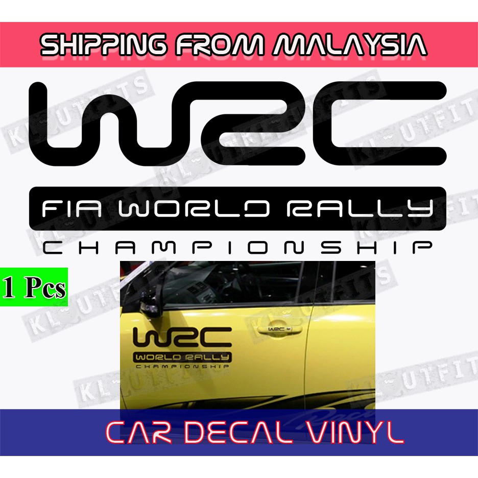 2Pcs WRC World Rally Championship Car Sticker Mitsubishi Subaru Myvi ...