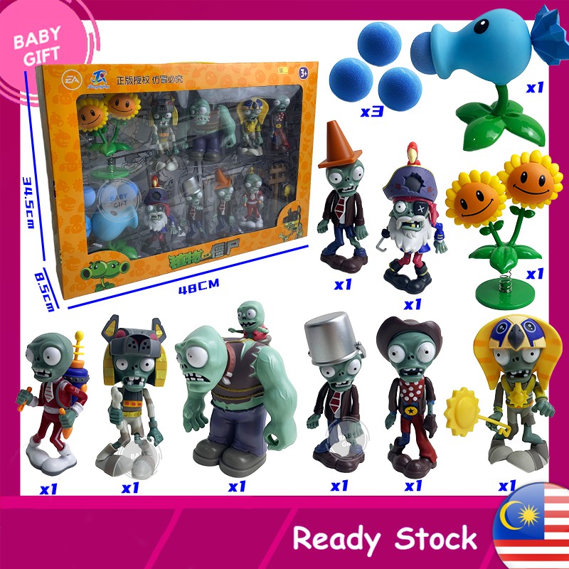 Plants Vs Zombies Toys 2 Figure Collection Playset Game Cartoon Plastic ...