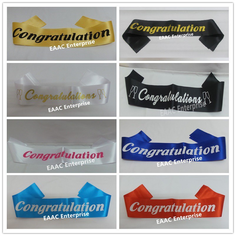 Party Events "CONGRATULATION" Congratulations Sash Selempang Party ...