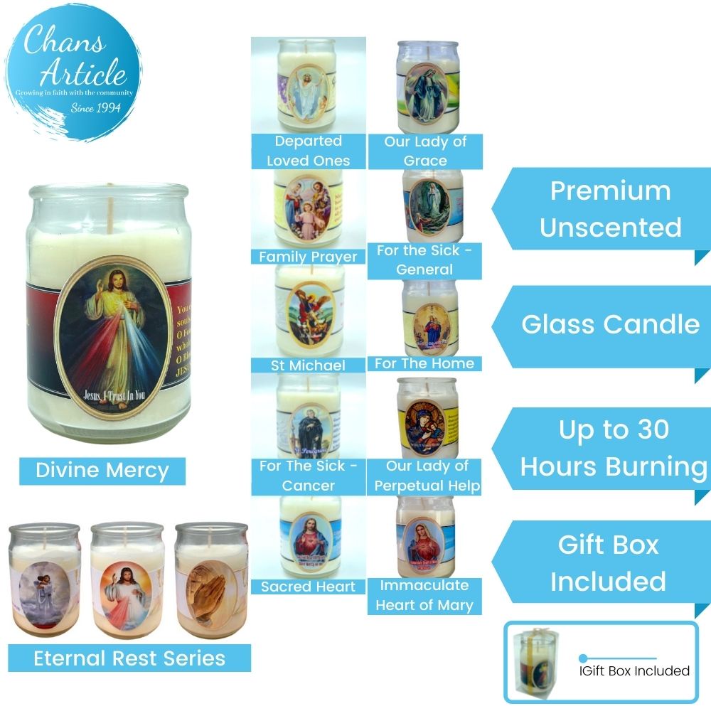 Prayer Candle 81507 Premium Unscented Devotional Candle with Holy ...