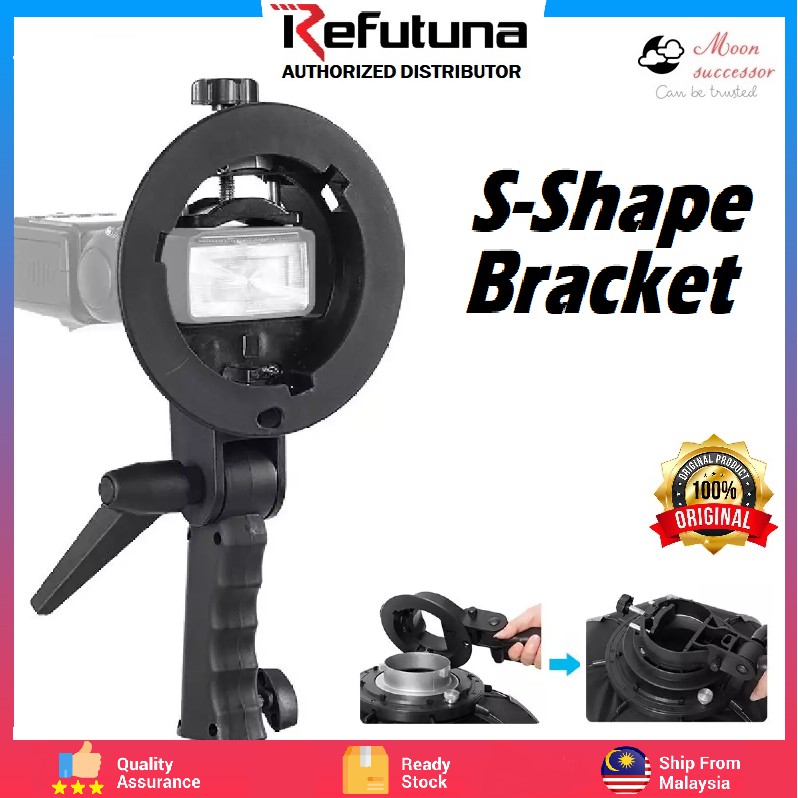 Refutuna S-Shape Bracket Holder With Handle Fit Flash Bowens Mount ...