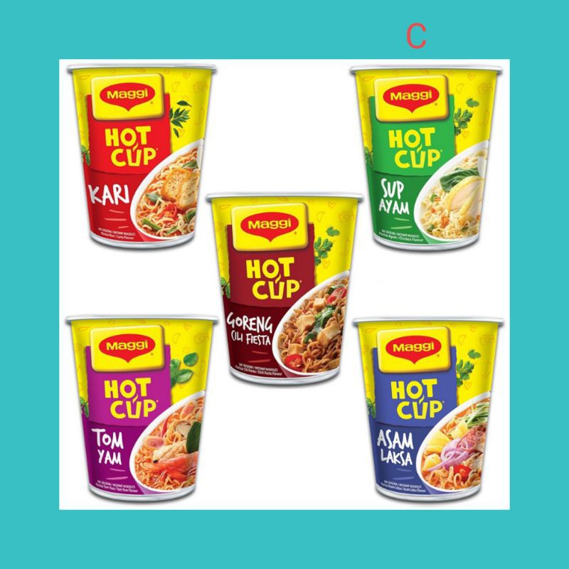 READY STOCK 💥 MAGGI HOT CUP KARI/SUP AYAM/TOM YAM/ASAM LAKSA/GORENG ...