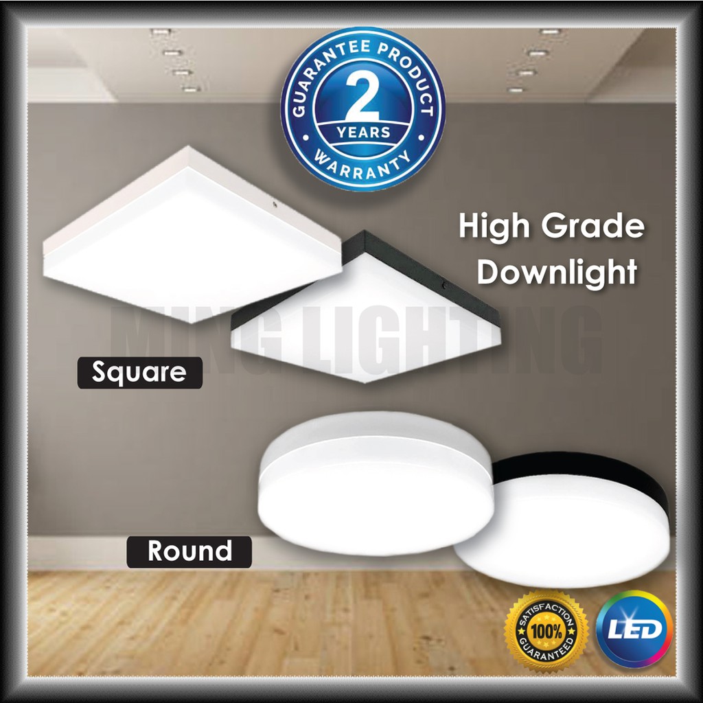 Street Light Outdoor Led Surface Downlight Square Round Black White ...