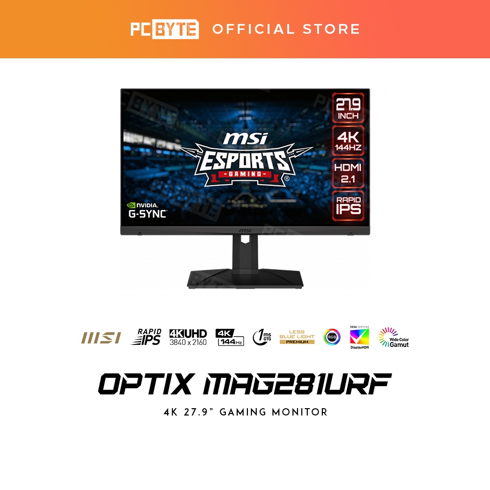 MSI Optix MAG281URF 28" 4K 144Hz 1ms Gaming Monitor | Shopee Malaysia