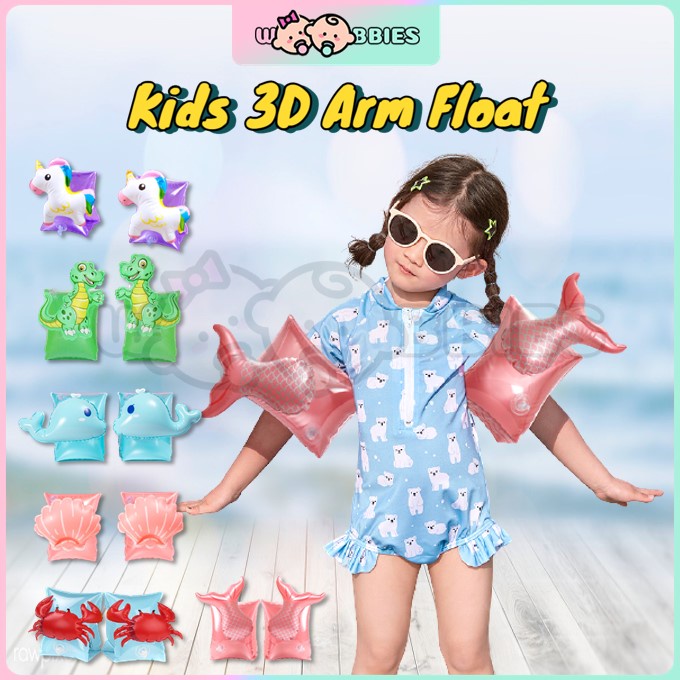 👶🏻Woobbies Inflatable 3D Cartoon Arm Float Arm Ring Kids Float Swimming ...