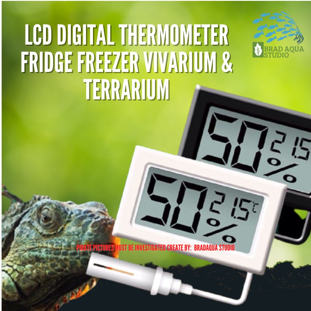 AQUARIUM LCD Digital Thermometer Fridge Freezer Vivarium & Terrarium ...