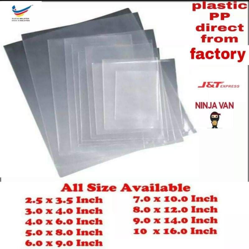 PLASTIK PP HANDBAG/PLASTIK PP JERNIH/PLASTIK JERNIH | Shopee Malaysia