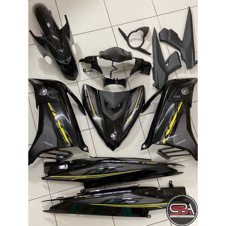 YAMAHA LC LC135 V6 V7 MATELIC BLACK RC HITAM KUNING YELLOW COVERSET ...