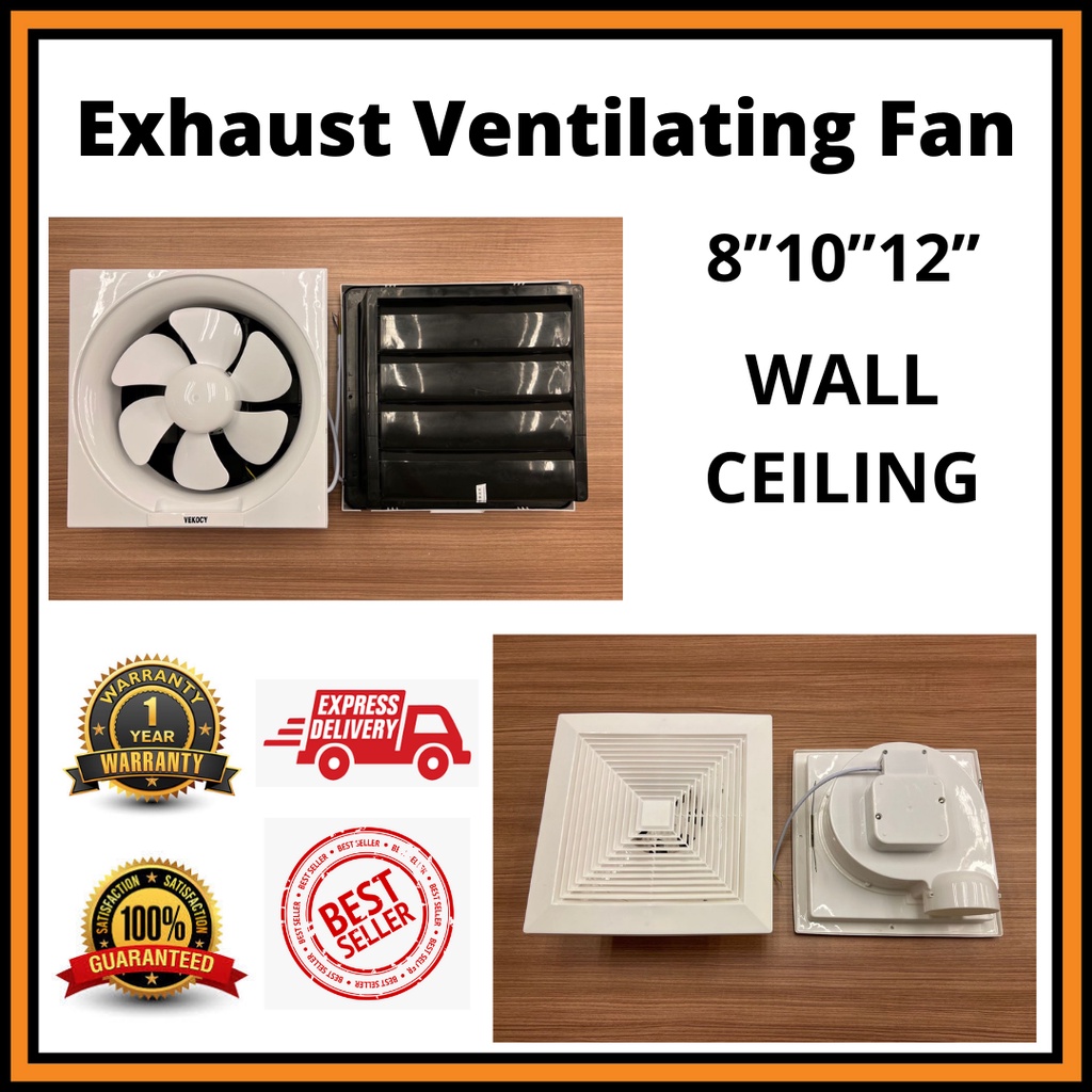VEKOCY Brand EXHAUST VENTILATING FAN Wall Mounted Ceiling Exhaust Fan 6 ...