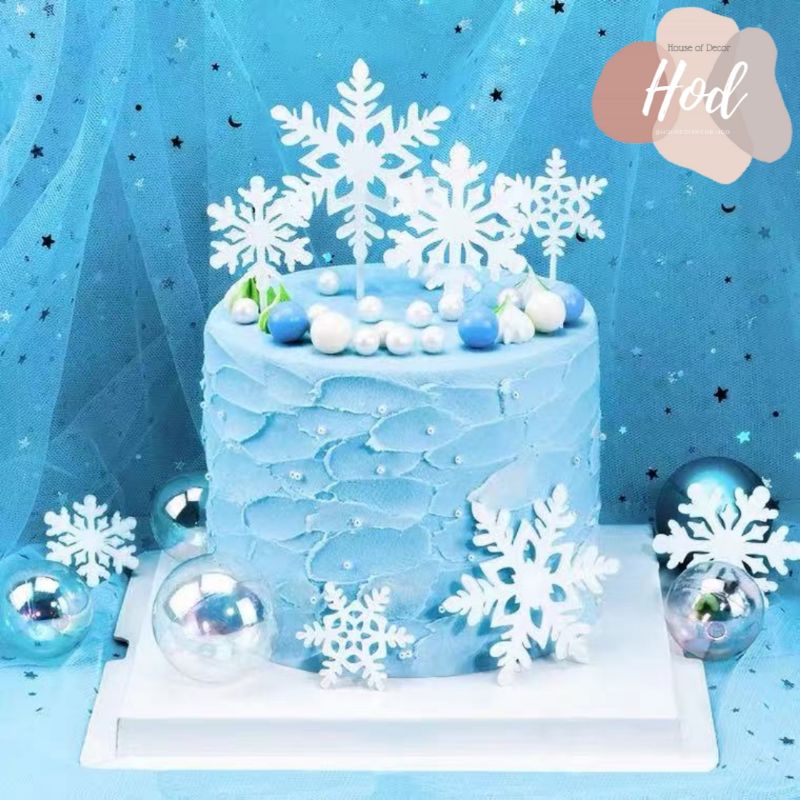 PUTIH 4pc/set Topper Snowflakes Frozen Theme Birthday Cake Toppers ...