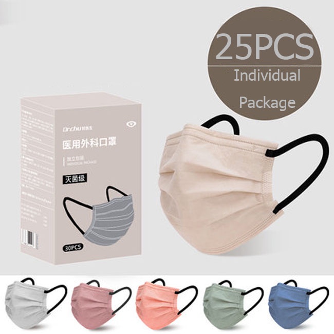 30pcs 3PLYMask Fashion Face Mask Earloop mask DisposableMask full Black ...
