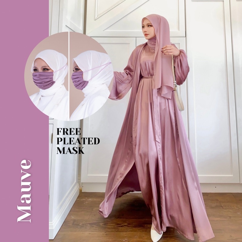 MAJESTIC ABAYA - MAUVE (FREE MATCHING COLOR MASK) | Shopee Malaysia