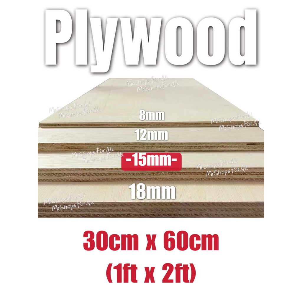 💥HOT DEAL!!! SOLID Lightweight Plywood (1ft x 2ft) 15mm Thickness Board ...