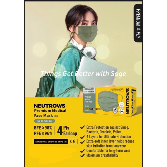 Neutrovis Premium Medical Face Mask 4Ply -Extra soft(adult) | Shopee ...