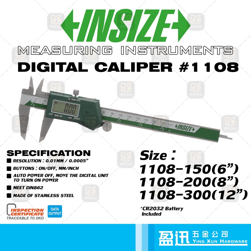 Insize Digital Caliper Electronic Caliper Pembaris Angkup Digital #1108 ...