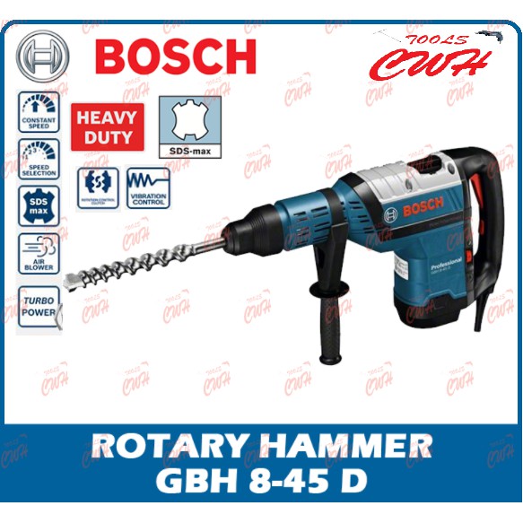 1500W 45MM 12.5J GBH8-45DV BOSCH ROTARY HAMMER DRILL GBH 8-45 DV ...
